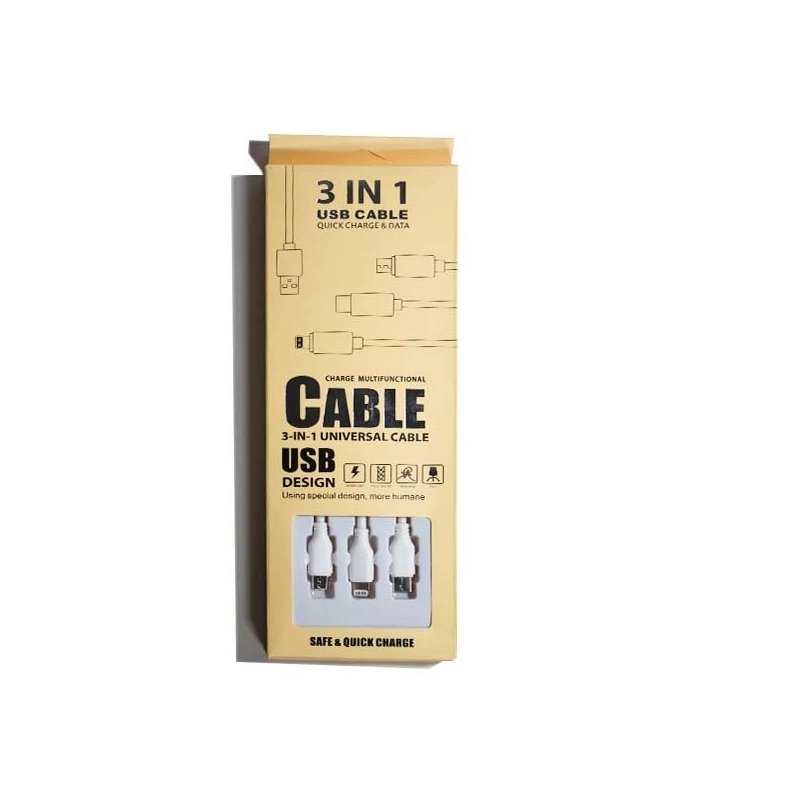 Câble USB 3-en-1 Lightning / Type-C / Micro USB - 2.1A - E-vape